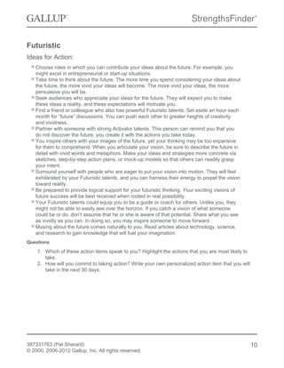 StrengthFinder 2.0 GallupReport | PDF