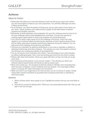 StrengthFinder 2.0 GallupReport | PDF
