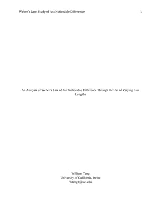 Webers Law Lab Report William Teng | PDF