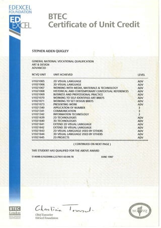 BTEC Certificate SQ | PDF