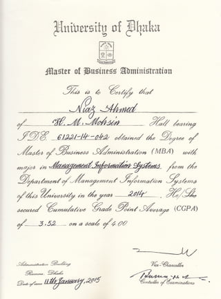 MBA Certificate | PDF