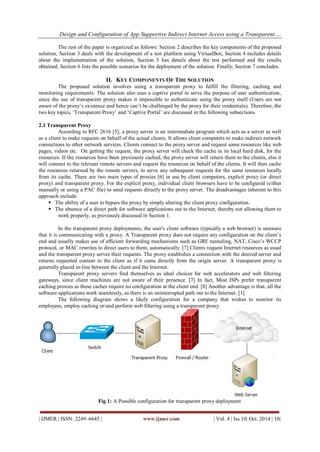Design and Configuration of App Supportive Indirect Internet Access using a Transparent Proxy ...