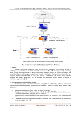 Design and Configuration of App Supportive Indirect Internet Access using a Transparent Proxy ...