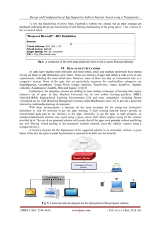 Design and Configuration of App Supportive Indirect Internet Access using a Transparent Proxy ...