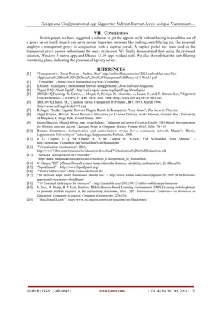 Design and Configuration of App Supportive Indirect Internet Access using a Transparent Proxy ...