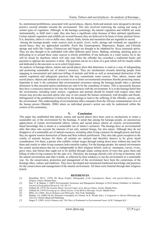 Totem, Taboos and sacred places: An analysis of Karanga people's ...