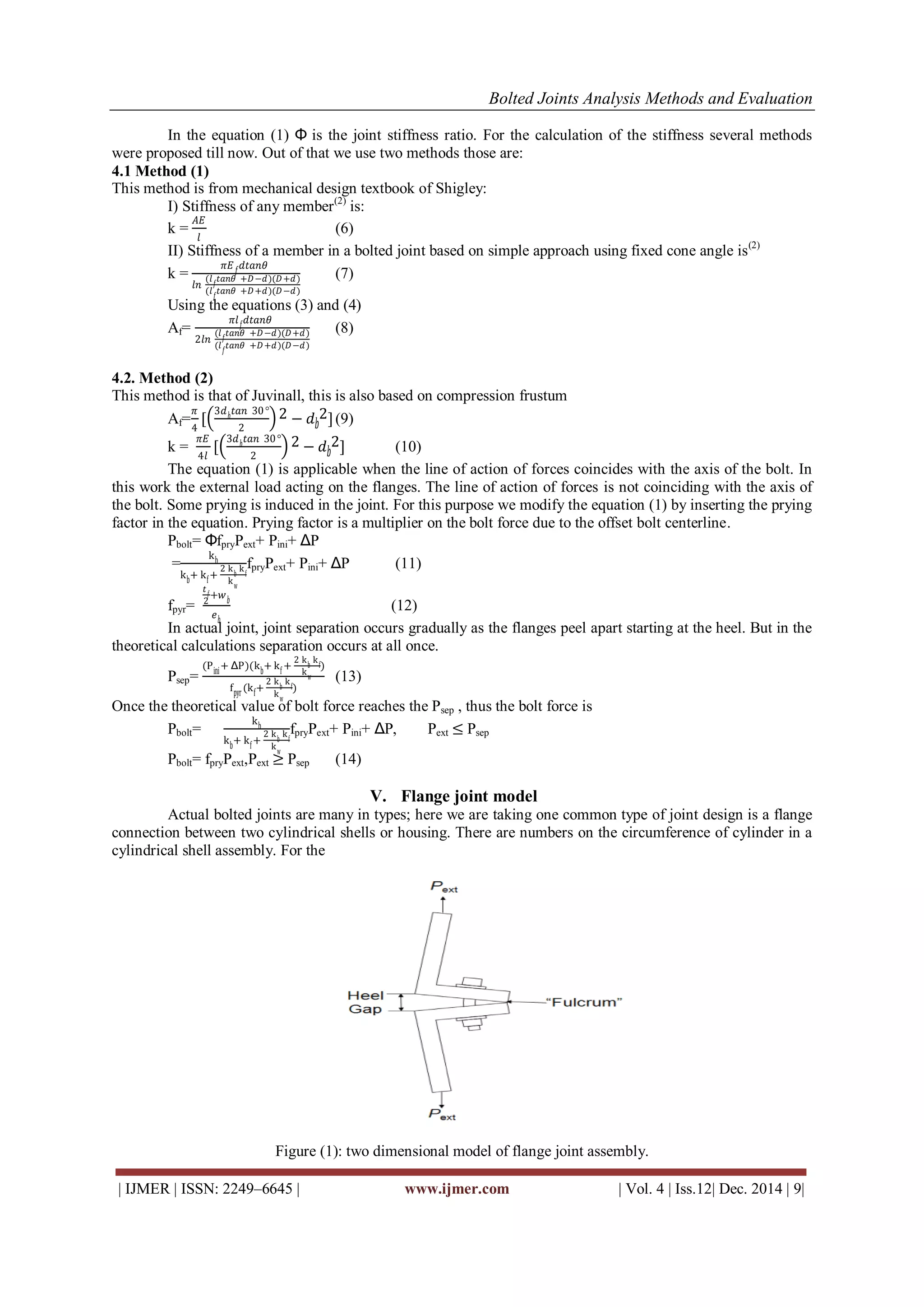 Bolted Joints Analysis Methods and Evaluation | PDF