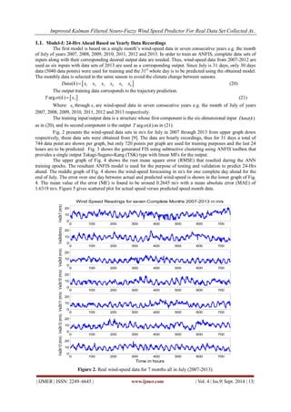 Improved Kalman Filtered Neuro-Fuzzy Wind Speed Predictor For Real Data Set Collected At ...