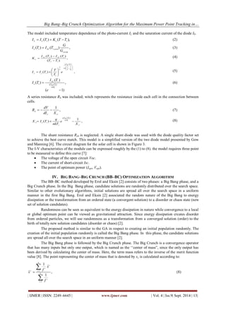 Big Bang–Big Crunch Optimization Algorithm for the Maximum Power Point Tracking in Photovoltaic ...
