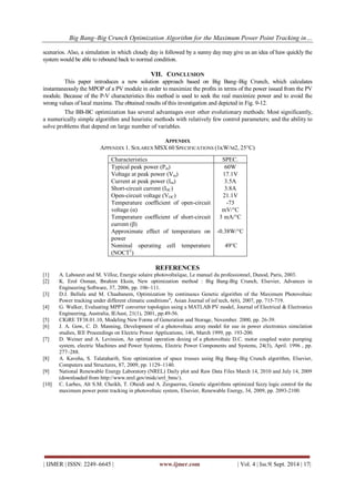 Big Bang–Big Crunch Optimization Algorithm for the Maximum Power Point Tracking in Photovoltaic ...