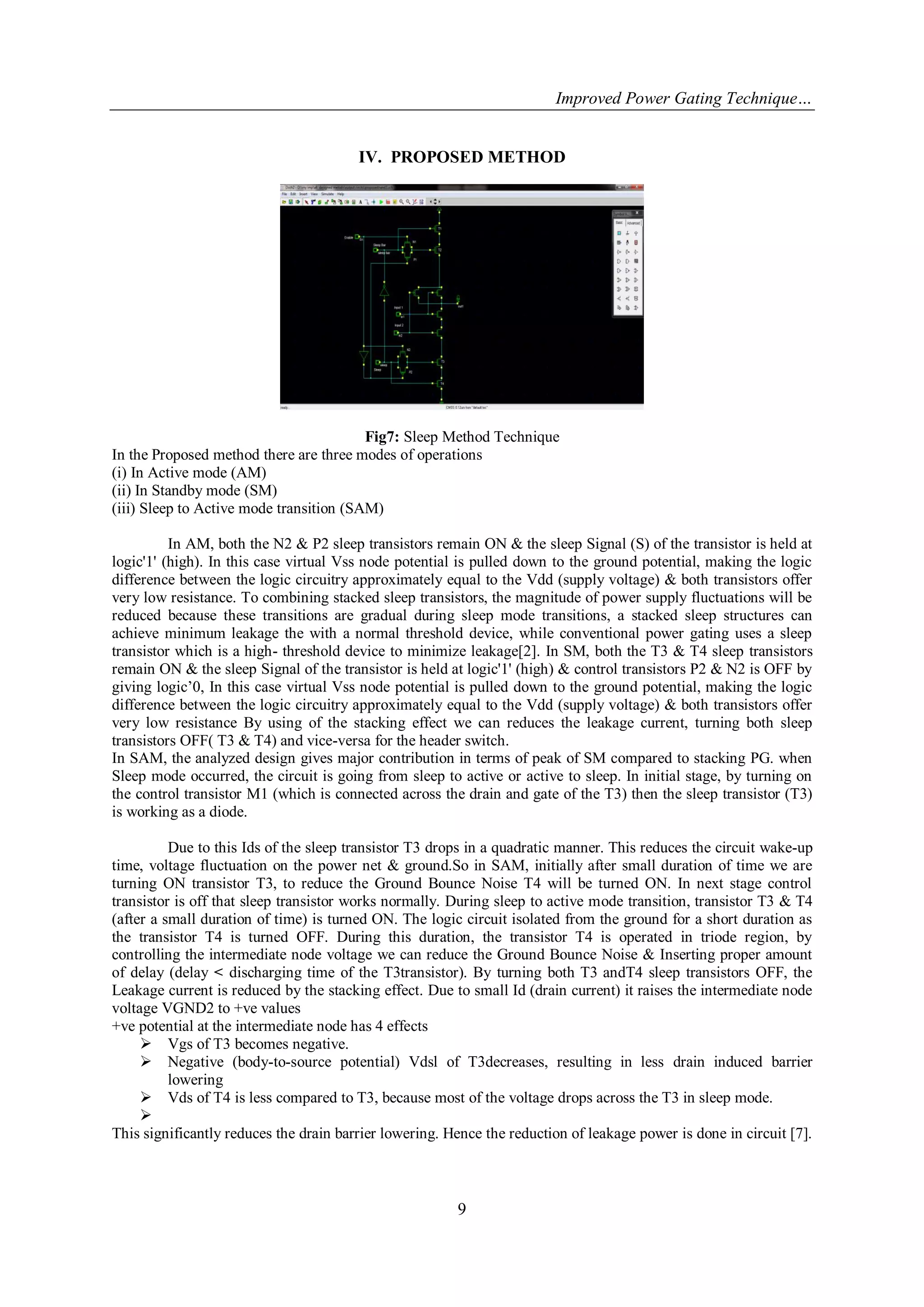 Improved Power Gating Technique for Leakage Power Reduction | PDF