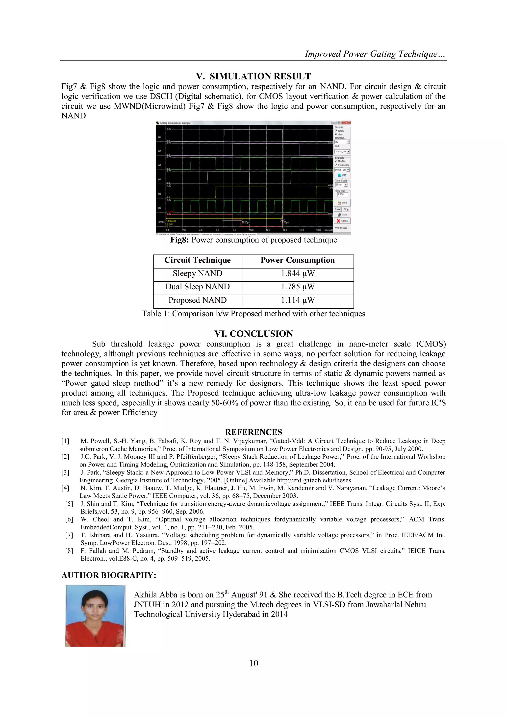 Improved Power Gating Technique for Leakage Power Reduction | PDF