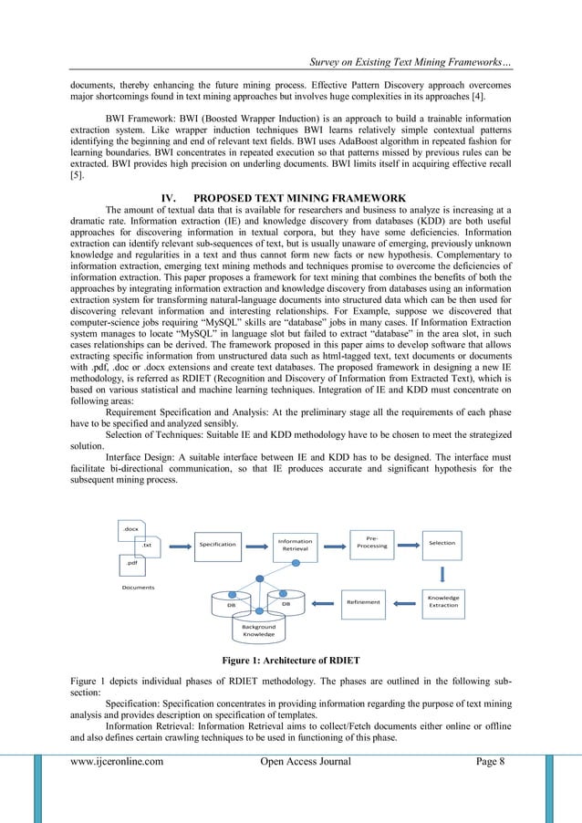 Survey on Existing Text Mining Frameworks and A Proposed Idealistic Framework for Text Mining by ...