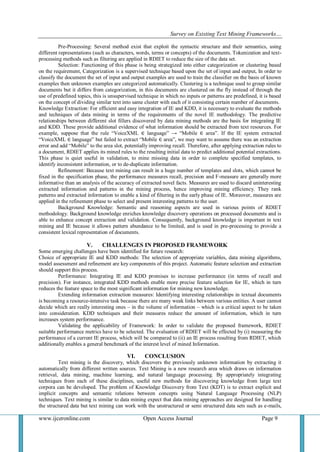 Survey on Existing Text Mining Frameworks and A Proposed Idealistic Framework for Text Mining by ...