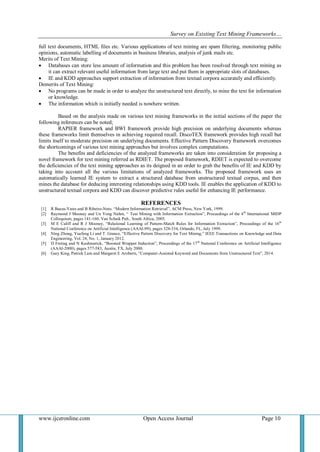 Survey on Existing Text Mining Frameworks and A Proposed Idealistic Framework for Text Mining by ...