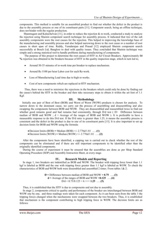Use of Shainin Design of Experiments to Reduce the Tripping Force of an ...