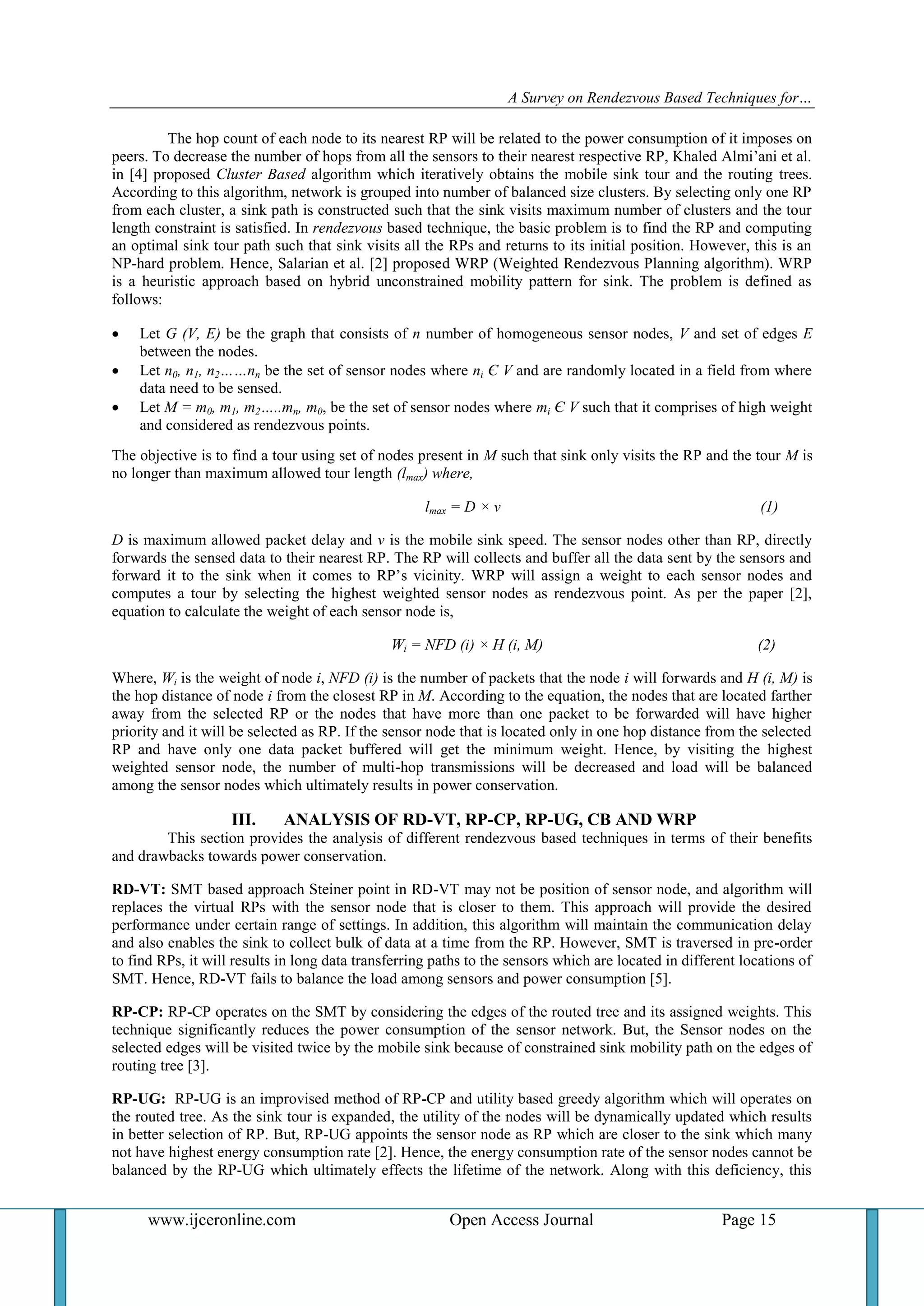 A Survey on Rendezvous Based Techniques for Power Conservation in Wireless Sensor Networks | PDF