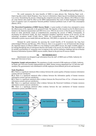 The employee perception of the Human Resources Information Systems ...