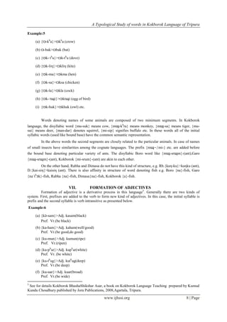A Typological Study of words in Kokborok Language of Tripura | PDF