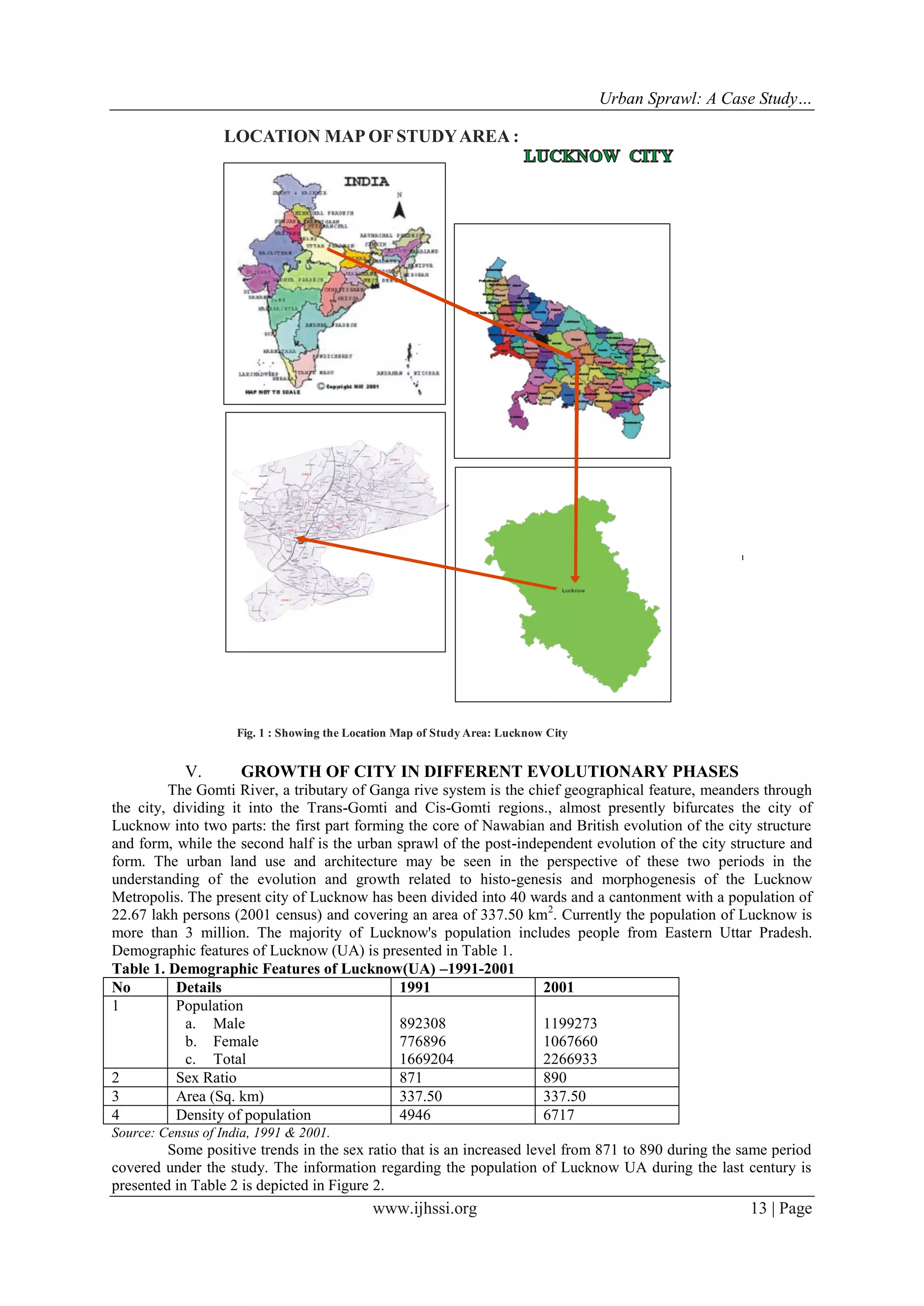 Urban Sprawl: A Case Study of Lucknow City | PDF