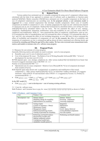 A Cost Estimation Model For Reuse Based Software Program | PDF