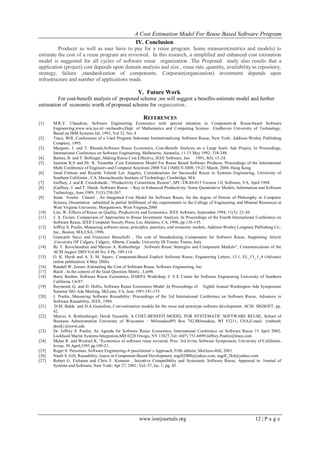 A Cost Estimation Model For Reuse Based Software Program | PDF