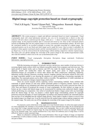 Digital image copyright protection based on visual cryptography | PDF