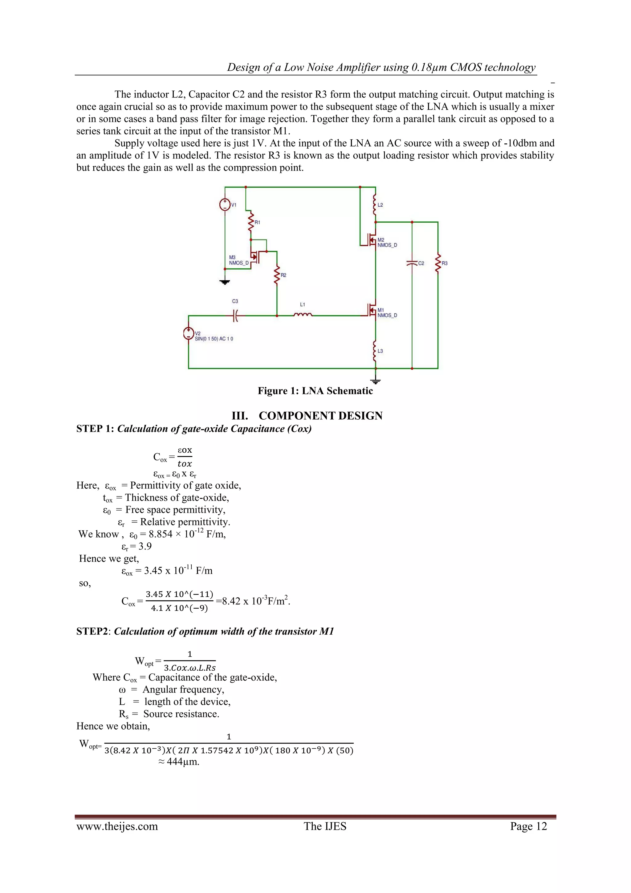 Design of a Low Noise Amplifier using 0.18μm CMOS technology | PDF