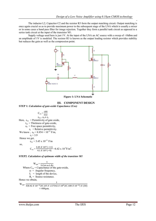 Design of a Low Noise Amplifier using 0.18μm CMOS technology | PDF