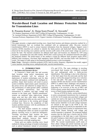 Wavelet-Based Fault Location and Distance Protection Method for Transmission Lines | PDF | Civil ...