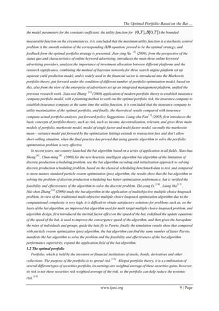 The Optimal Portfolio Based on the Bat Algorithm Research | PDF ...