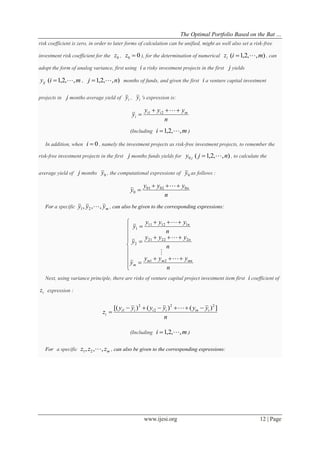 The Optimal Portfolio Based on the Bat Algorithm Research | PDF ...