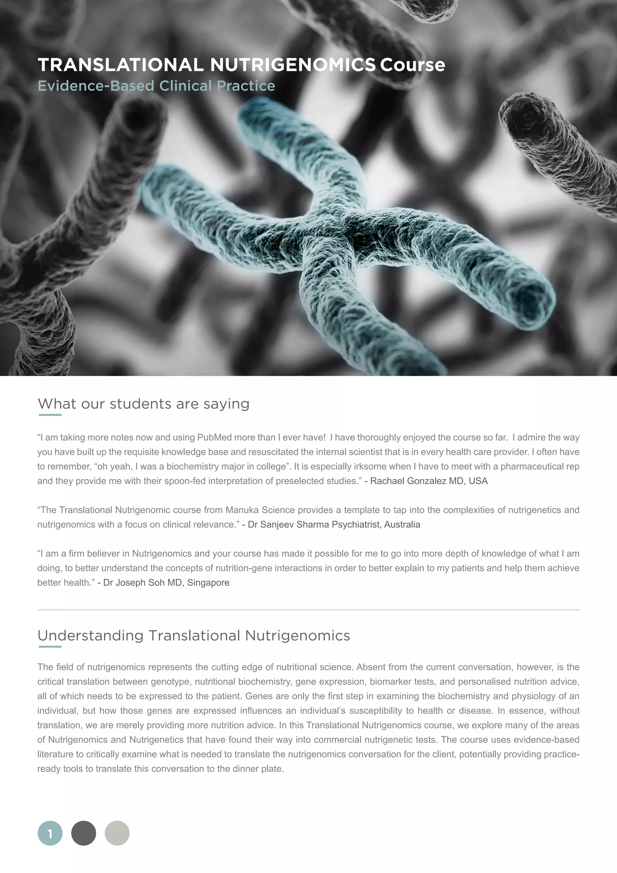 Translational Nutrigenomics Course Brochure | PDF