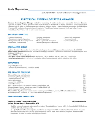Mayweather New - Resume 11212016 | PDF