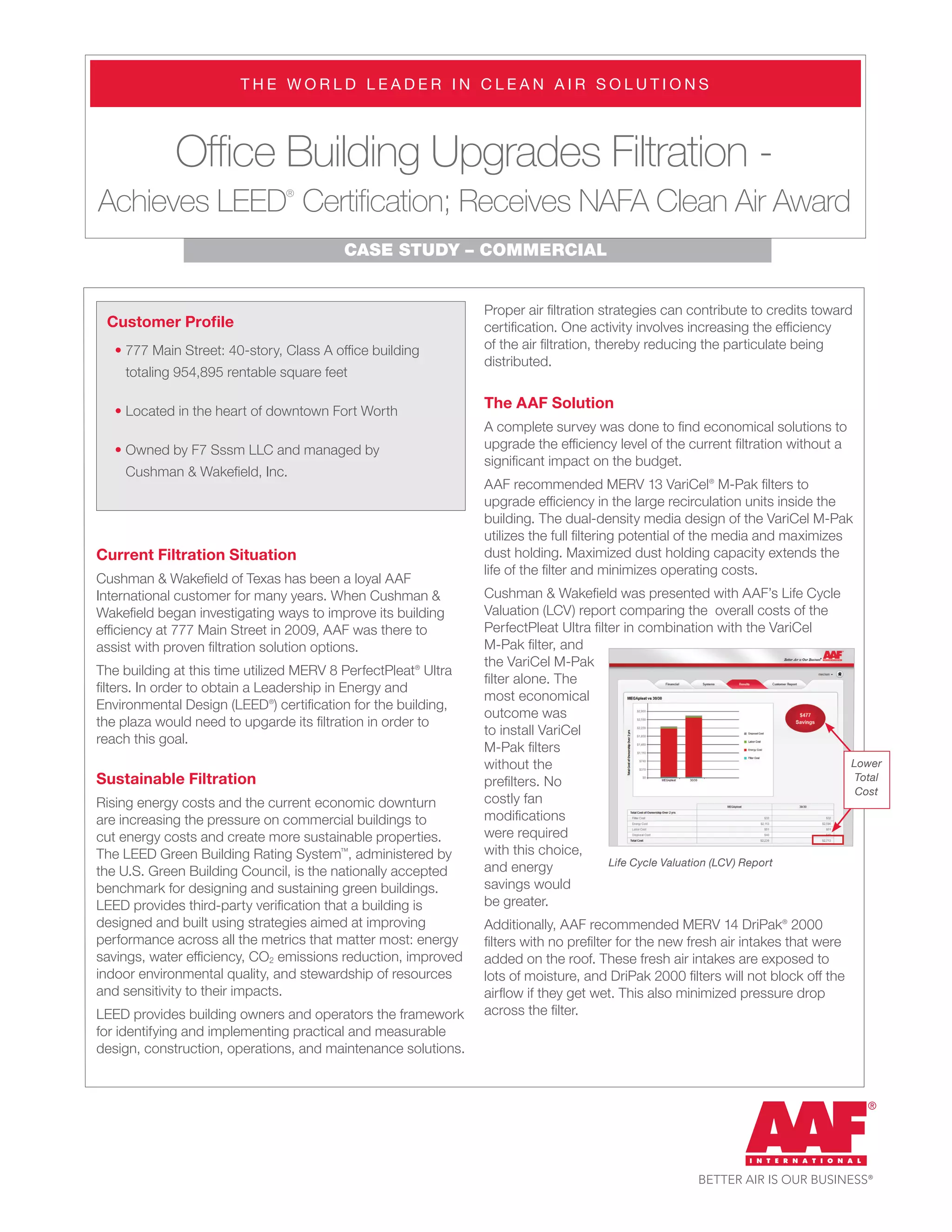 Office Building Upgrades Filtration Case Study AFP= | PDF