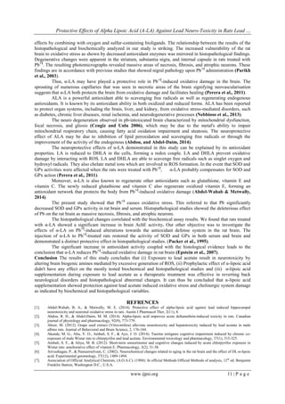 Protective Effects of Alpha Lipoic Acid (Α-LA) Against Lead Neuro-Toxicity in Rats Lead ...