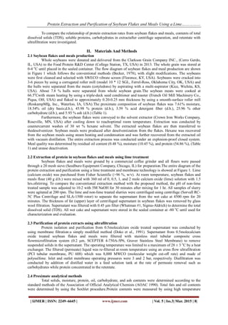 Protein Extraction and Purification of Soybean Flakes and Meals Using a ...