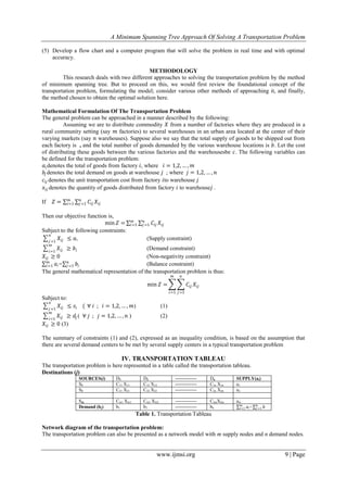 A Minimum Spanning Tree Approach of Solving a Transportation Problem | PDF | Logistics and ...