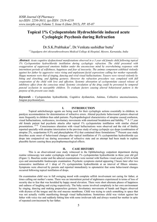 Topical 1% Cyclopentolate Hydrochloride induced acute Cycloplegic ...