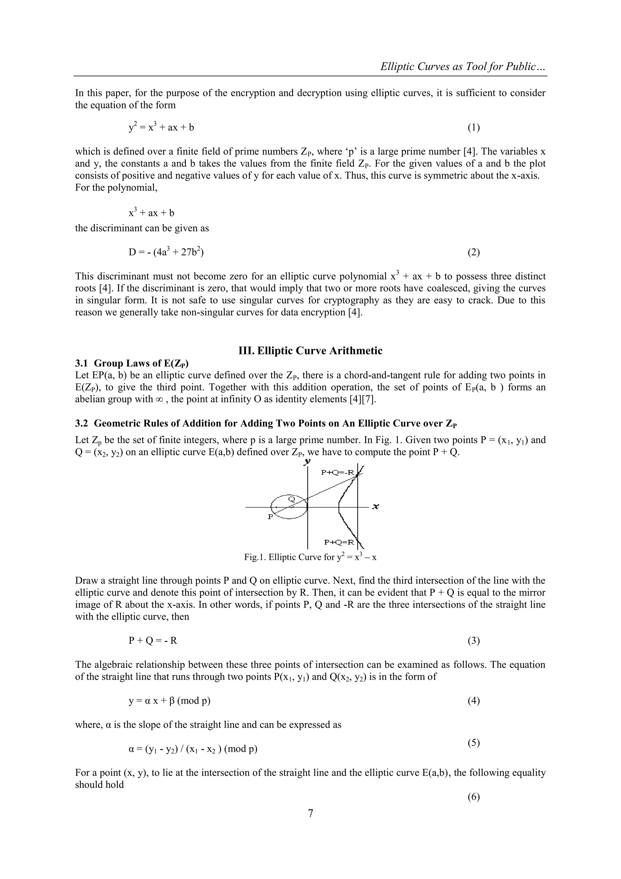 Elliptic Curves as Tool for Public Key Cryptography | PDF