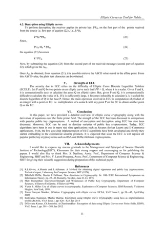 Elliptic Curves as Tool for Public Key Cryptography | PDF
