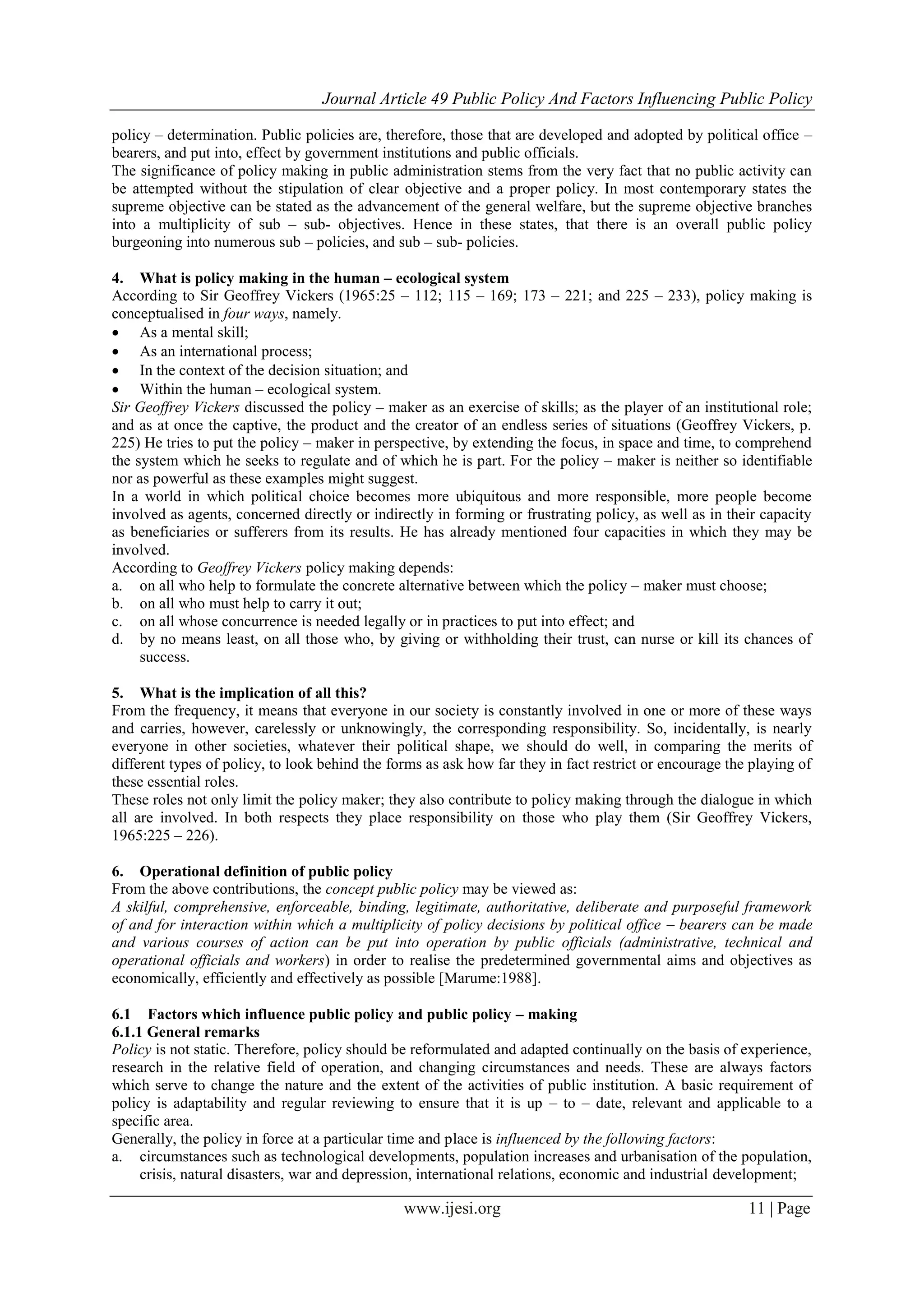 Public Policy and Factors Influencing Public Policy | PDF Public Policy and Factors Influencing Public Policy | PDF