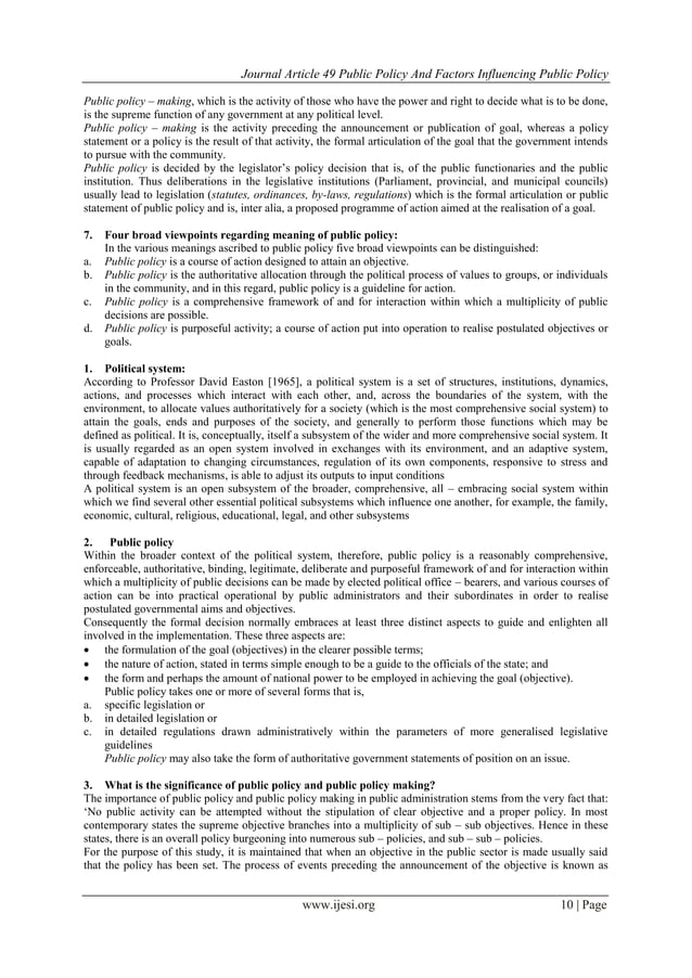 Public Policy and Factors Influencing Public Policy | PDF Public Policy and Factors Influencing Public Policy | PDF