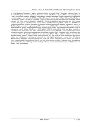 Public Policy and Factors Influencing Public Policy | PDF