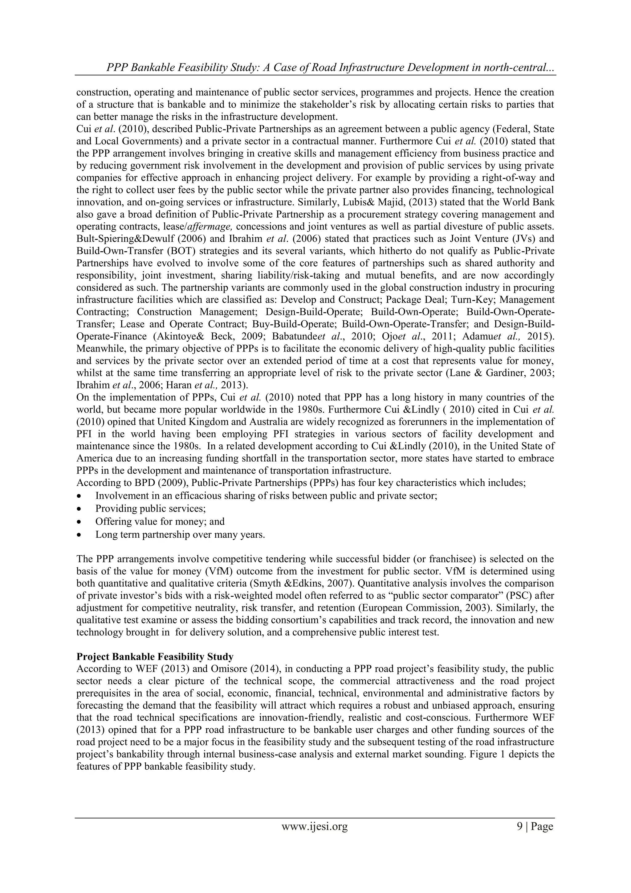 PPP Bankable Feasibility Study: A Case of Road Infrastructure ...