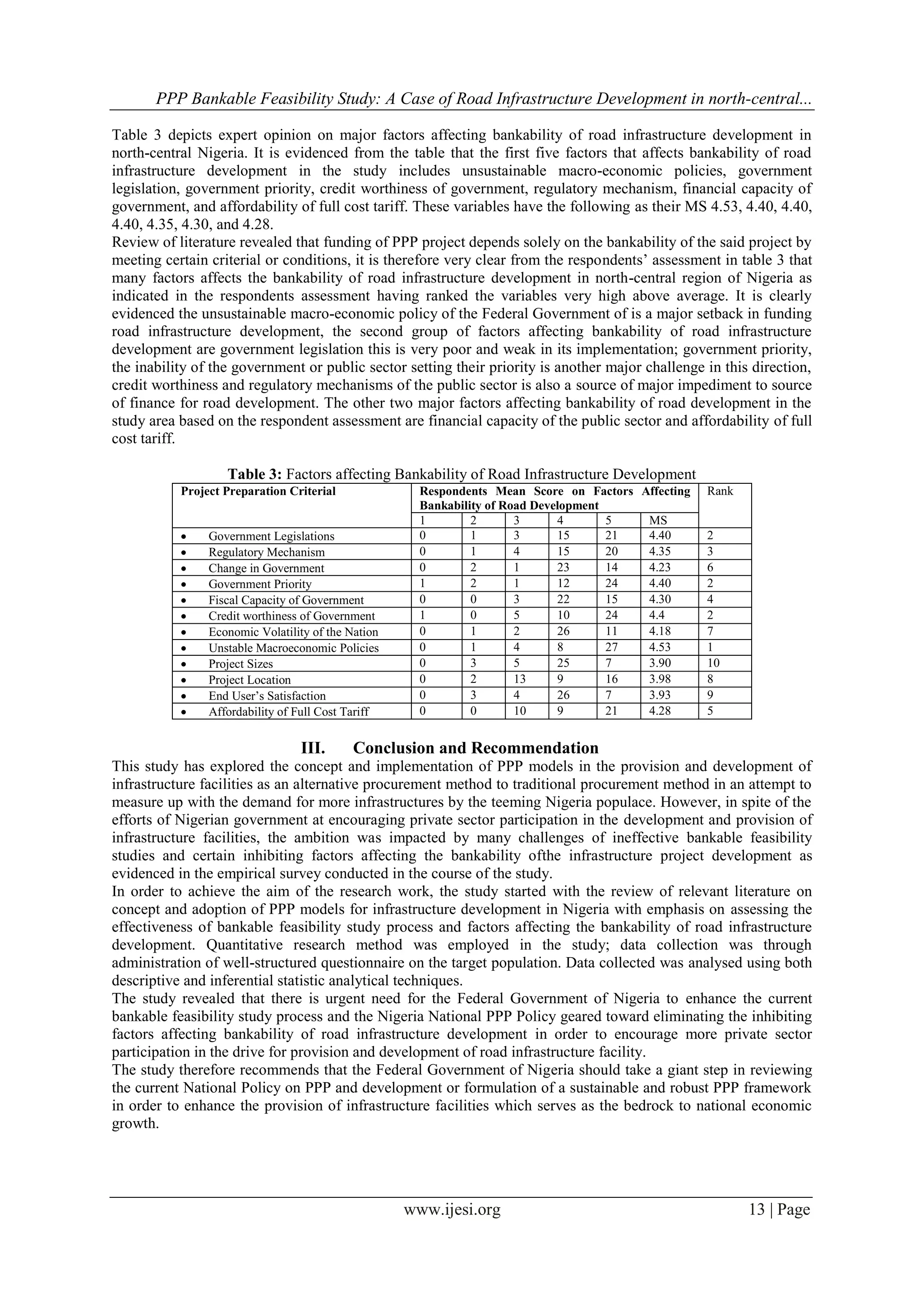 PPP Bankable Feasibility Study: A Case of Road Infrastructure ...