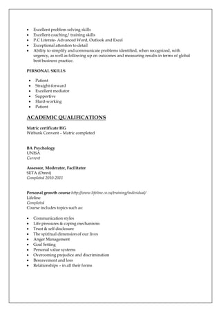 CV - Tracy Gardner | PDF | Human Resources | Business