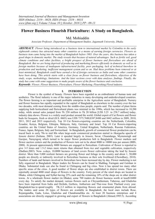 Flower Business Flourish Floriculture: A Study on Bangladesh. | PDF