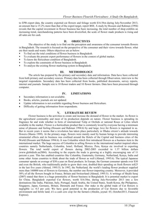 Flower Business Flourish Floriculture: A Study on Bangladesh. | PDF