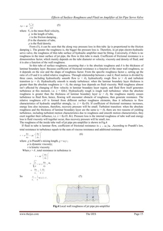 Effects of Surface Roughness and Fluid on Amplifier of Jet Pipe Servo Valve | PDF